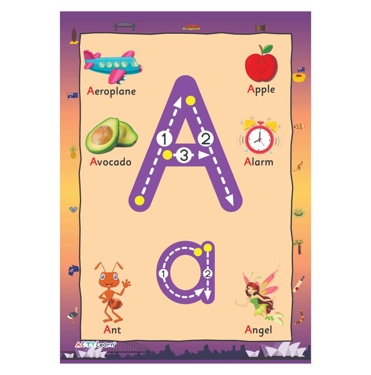 A to Z Alphabet Flashcards with Pictures | Upper & Lowercase