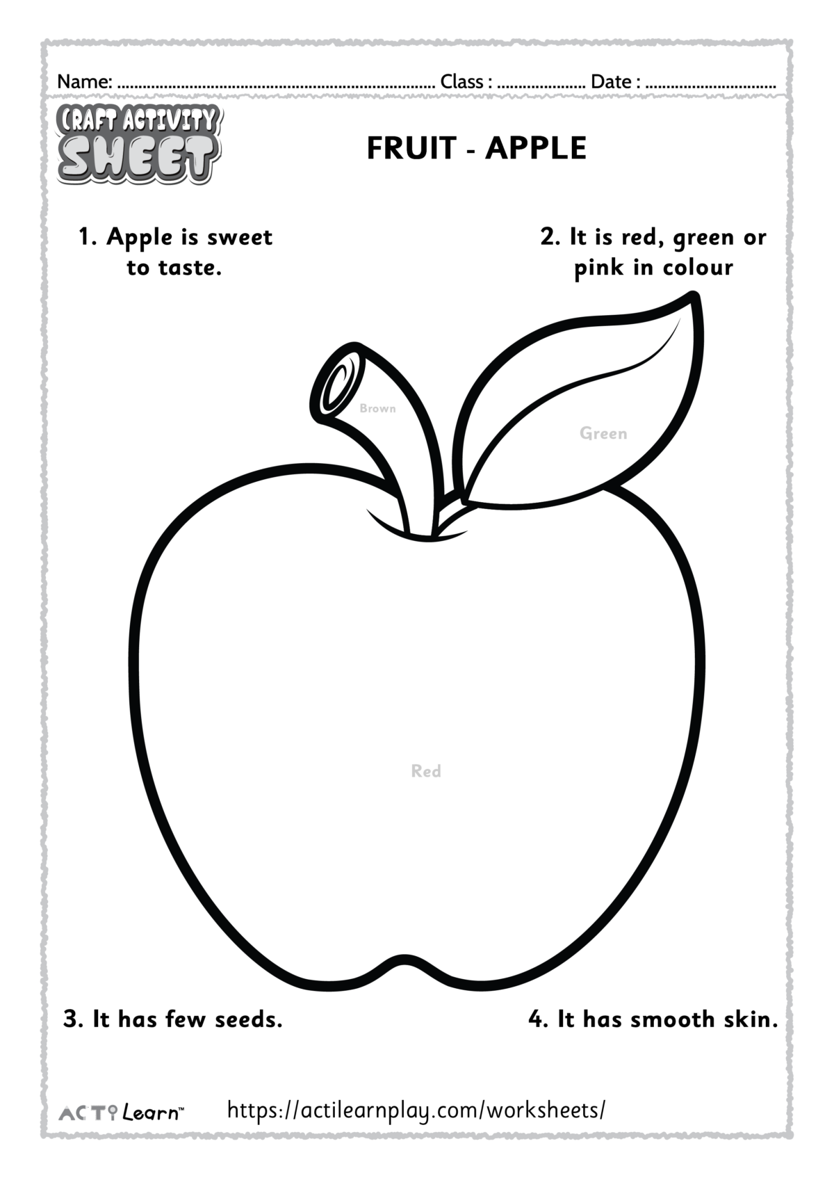 Free Printable Coloring Pages for Kids | Apple