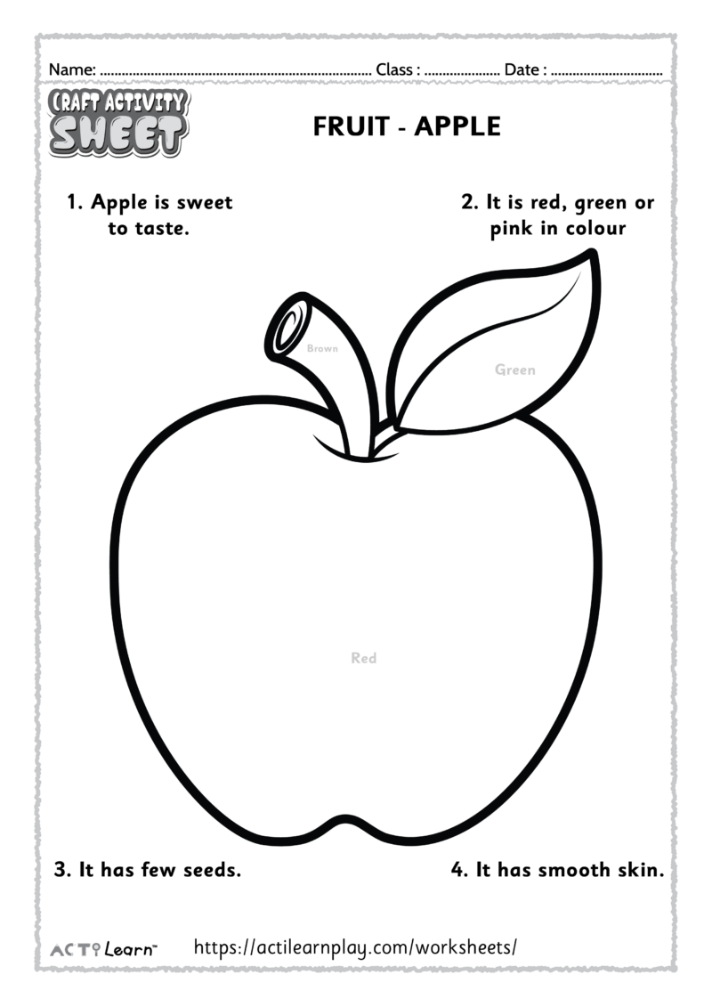 Free Printable Coloring Pages for Kids | Apple