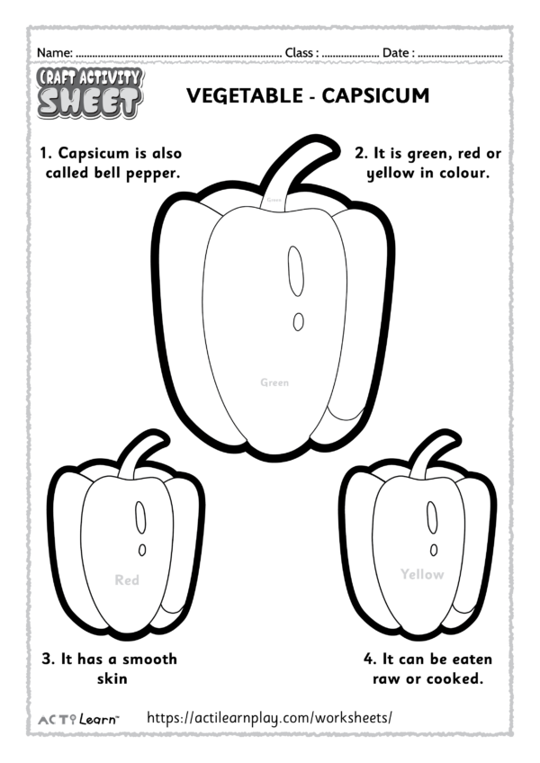 Free Printable Coloring Pages for Kids | Capsicum