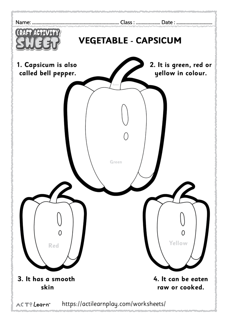 Free Printable Coloring Pages for Kids | Capsicum