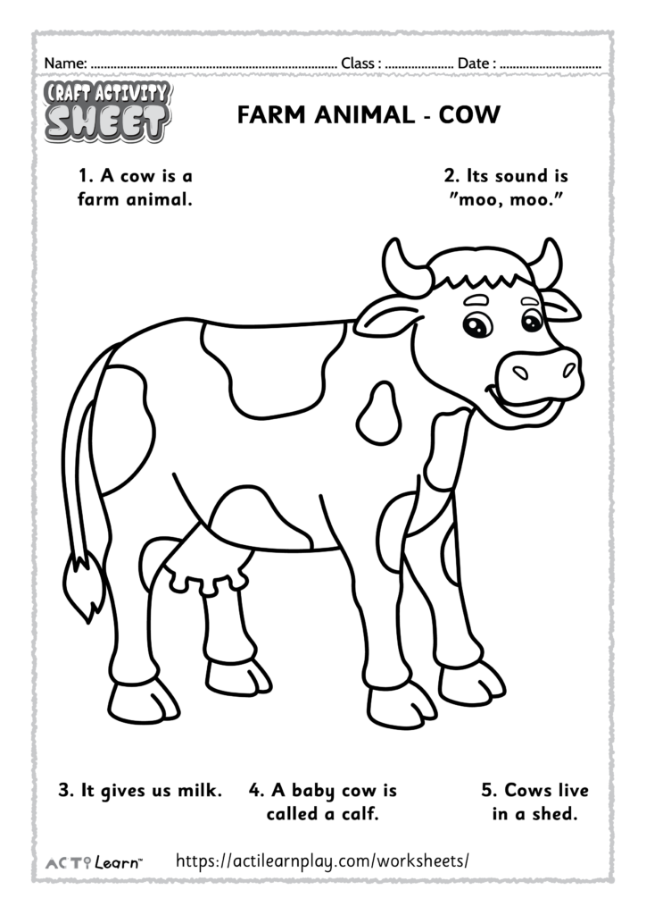 Free Printable Coloring Pages for Kids | Cow