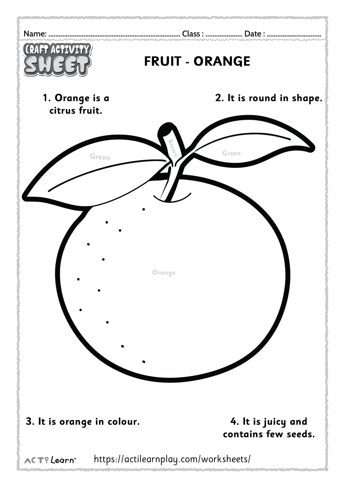 Free Printable Coloring Pages for Kids | Orange