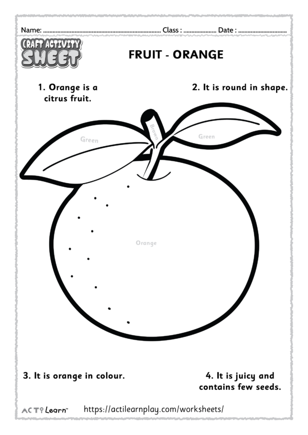 Free Printable Coloring Pages for Kids | Orange