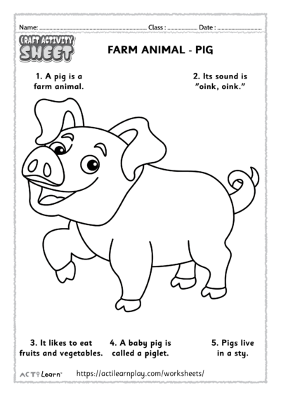 Free Printable Coloring Pages for Kids | Pig